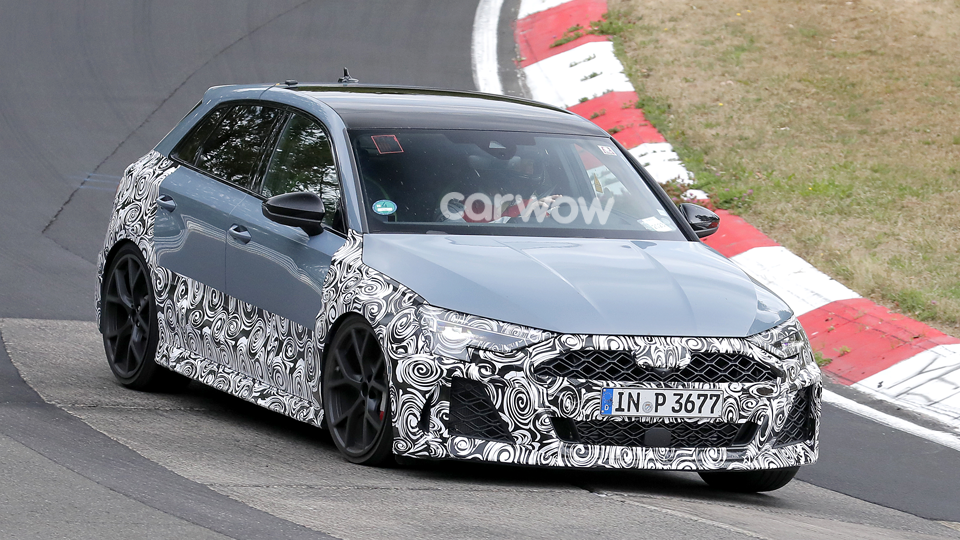 New Audi RS3: facelifted hot hatch spotted testing | carwow